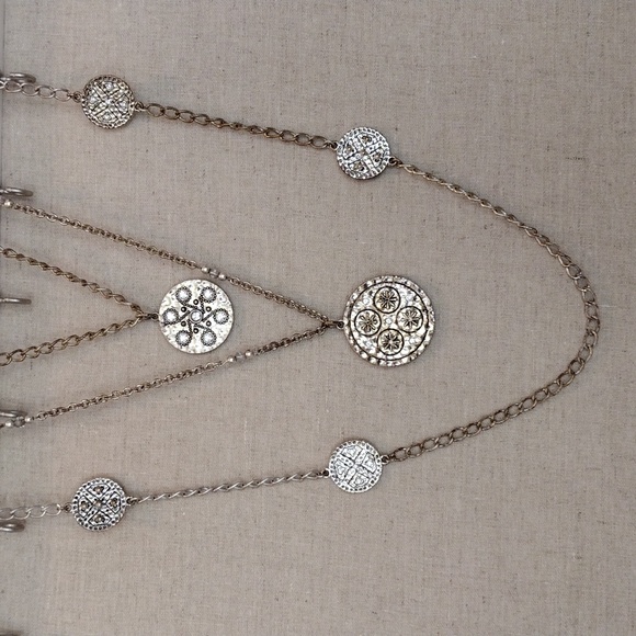 Jewelry | Beautiful Triple Chains Necklace With Sea Dollar Medallions ...